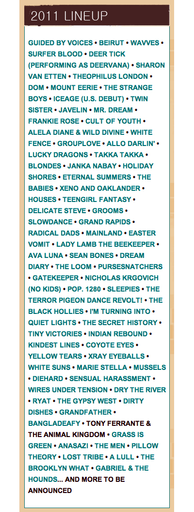 Northside Music Festival 2011 Lineup