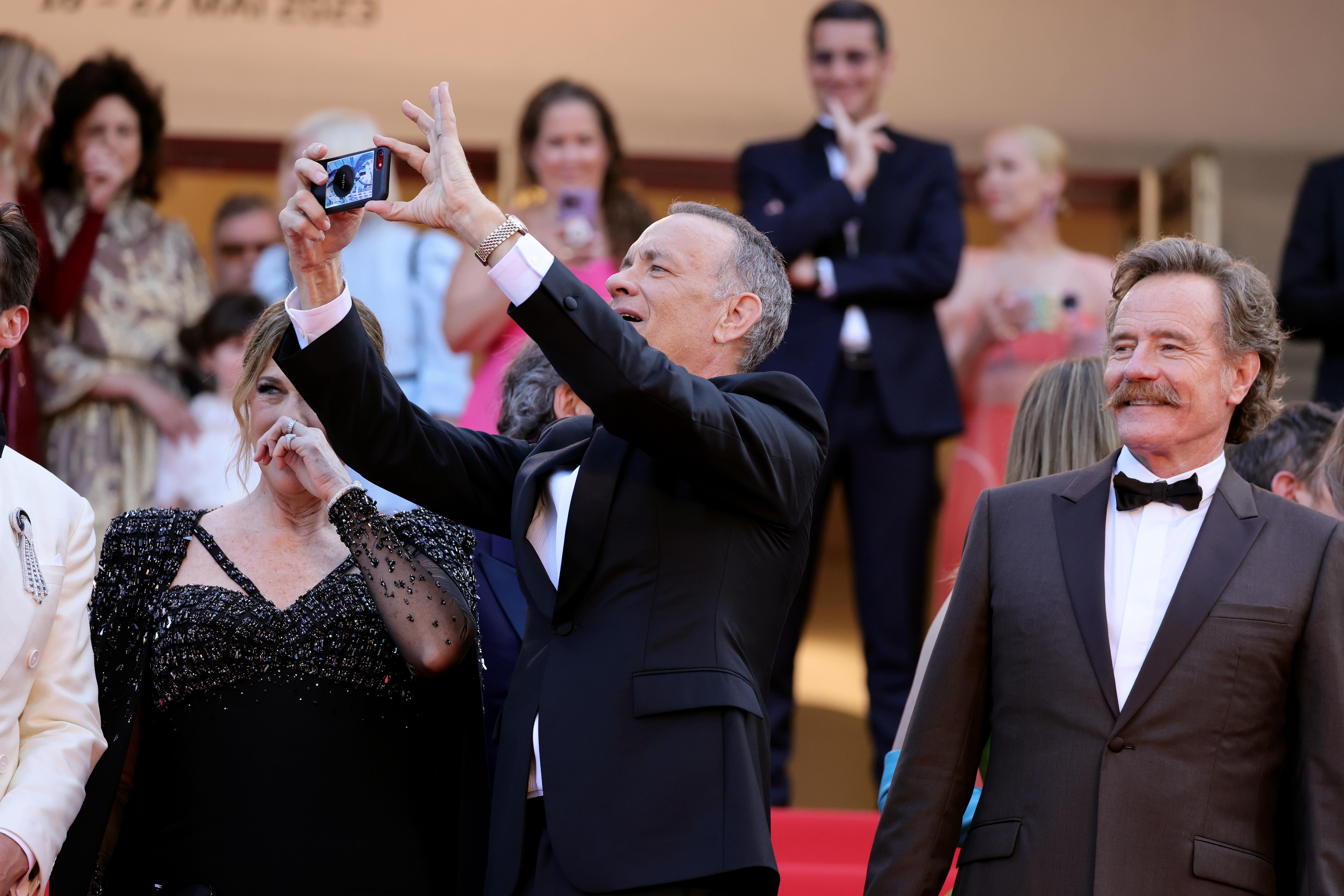 Tom Hanks & Bryan Cranston Hilariously Scold Paparazzi