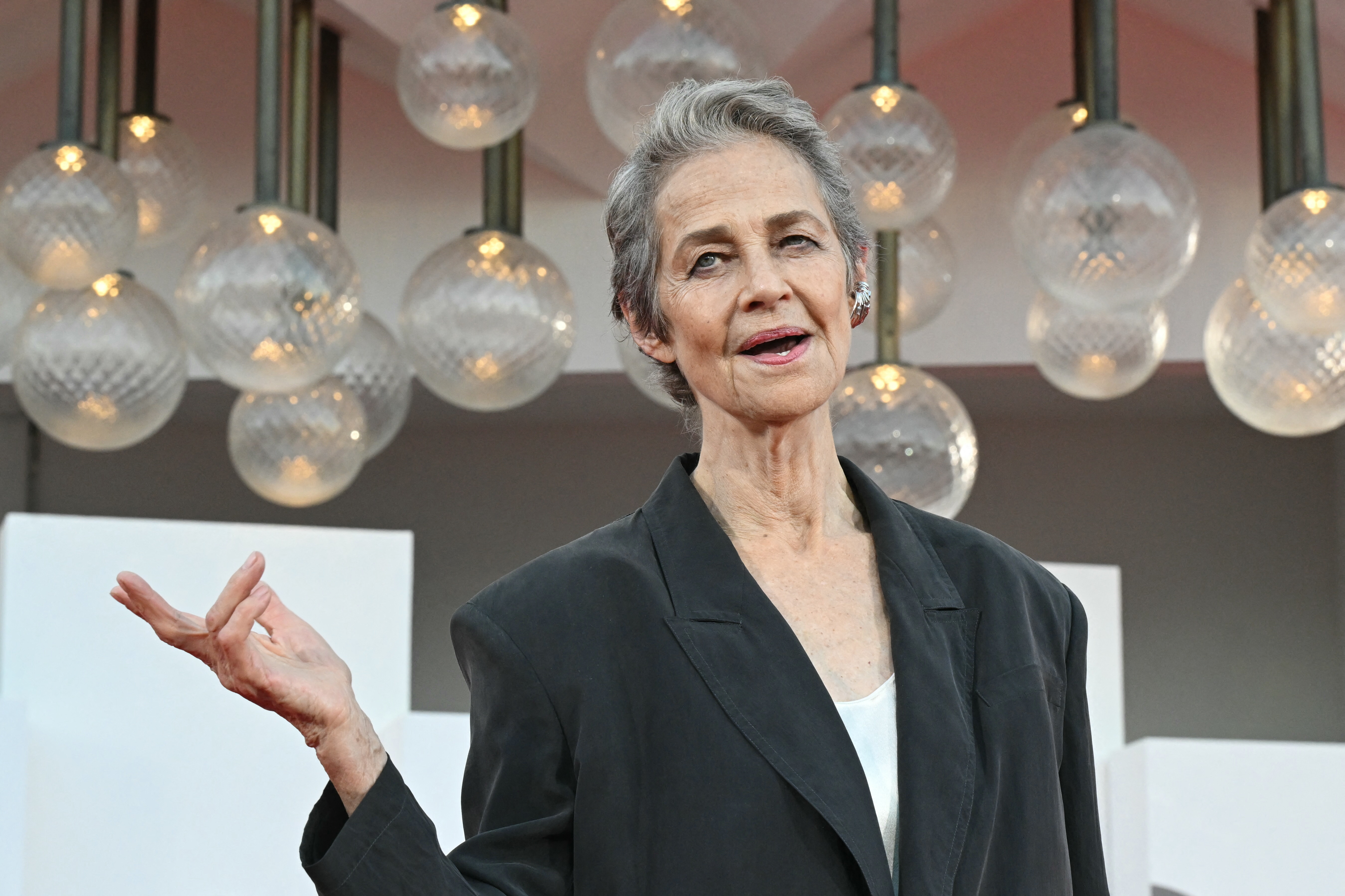 Charlotte Rampling Embraces Gray Hair at Venice Film Festival