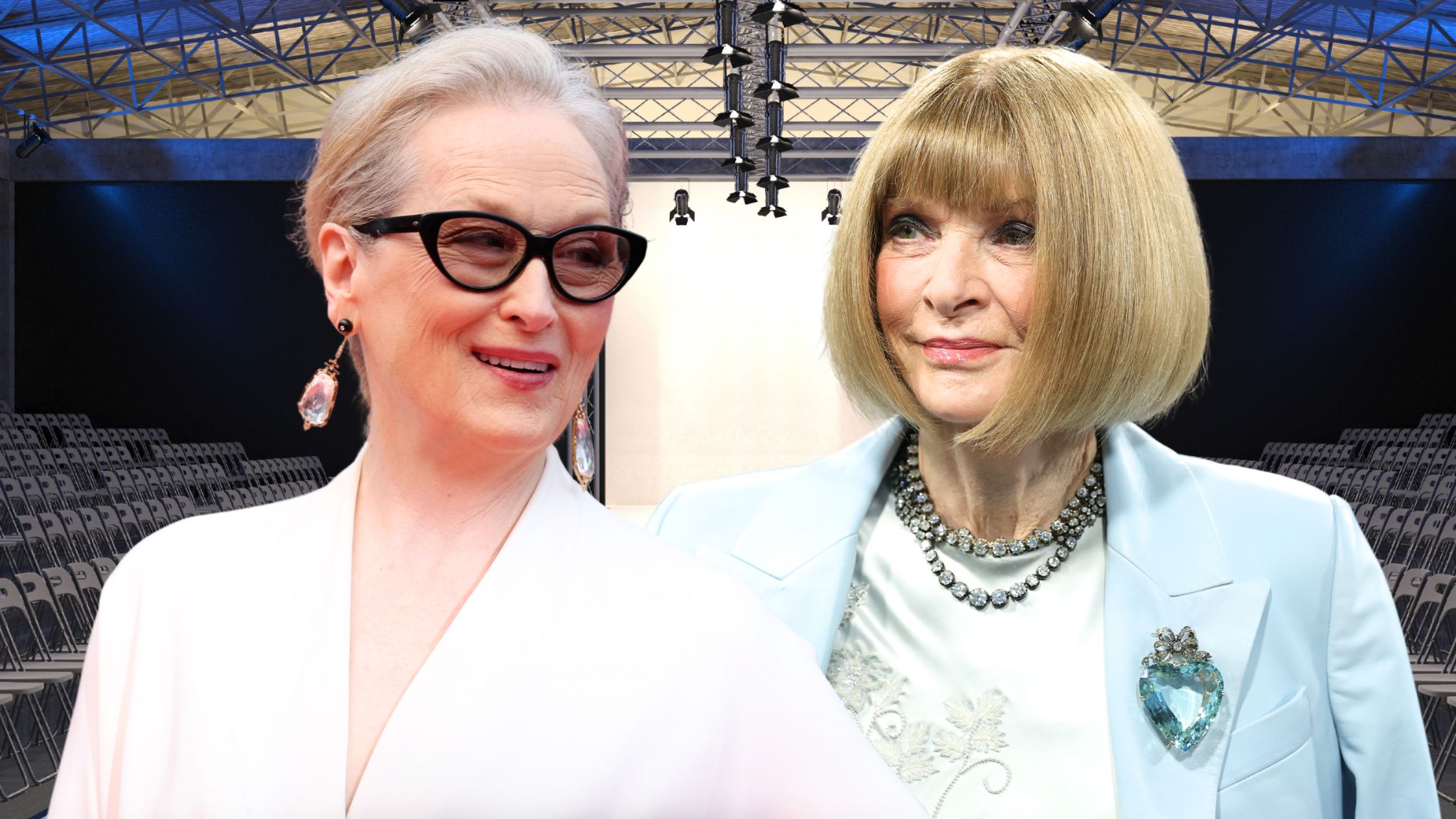Meryl Streep Meets Anna Wintour at Milan Fashion Week