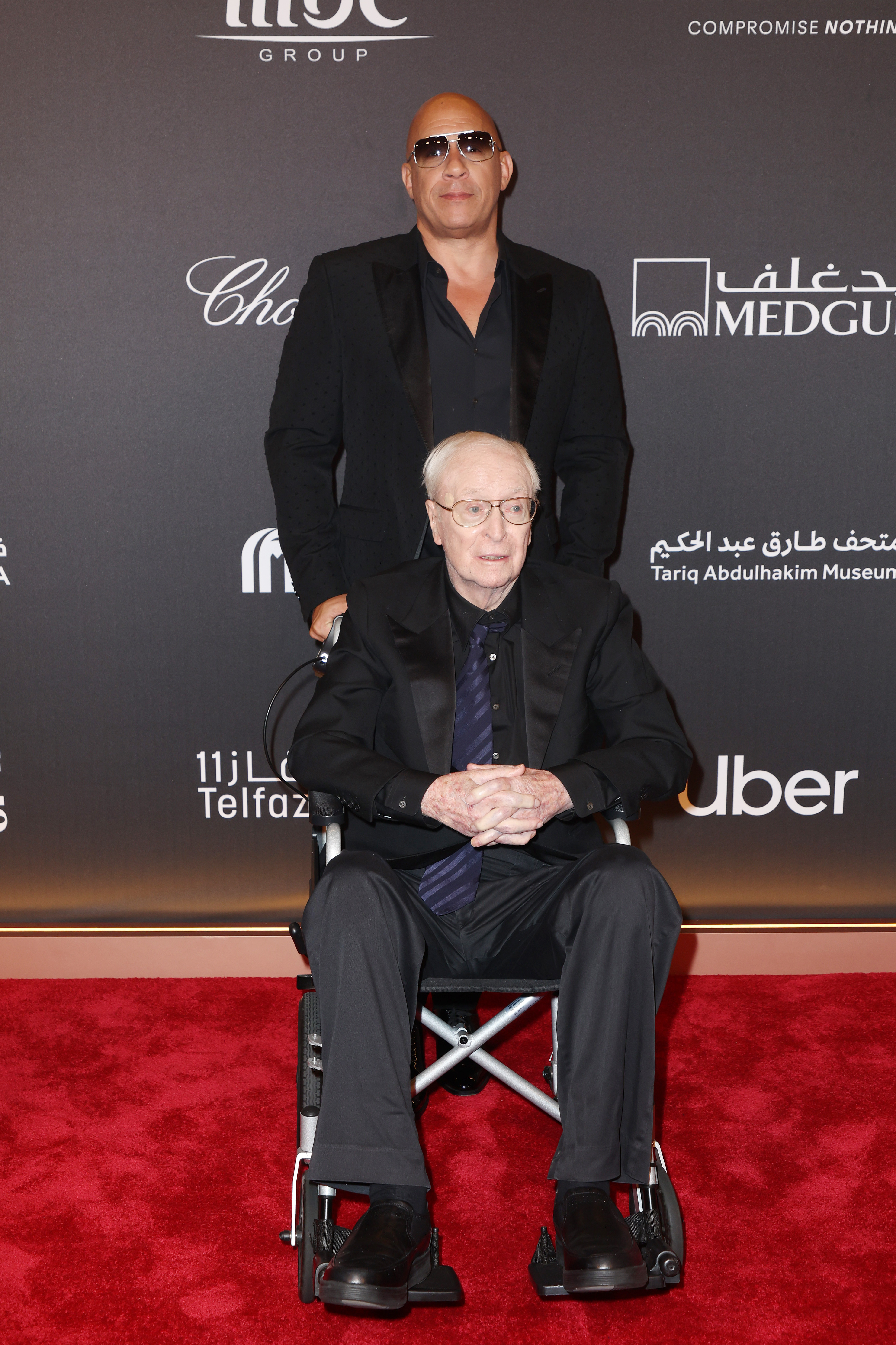 Vin Diesel Wheels Dear Friend Michael Caine Onto Red Carpet