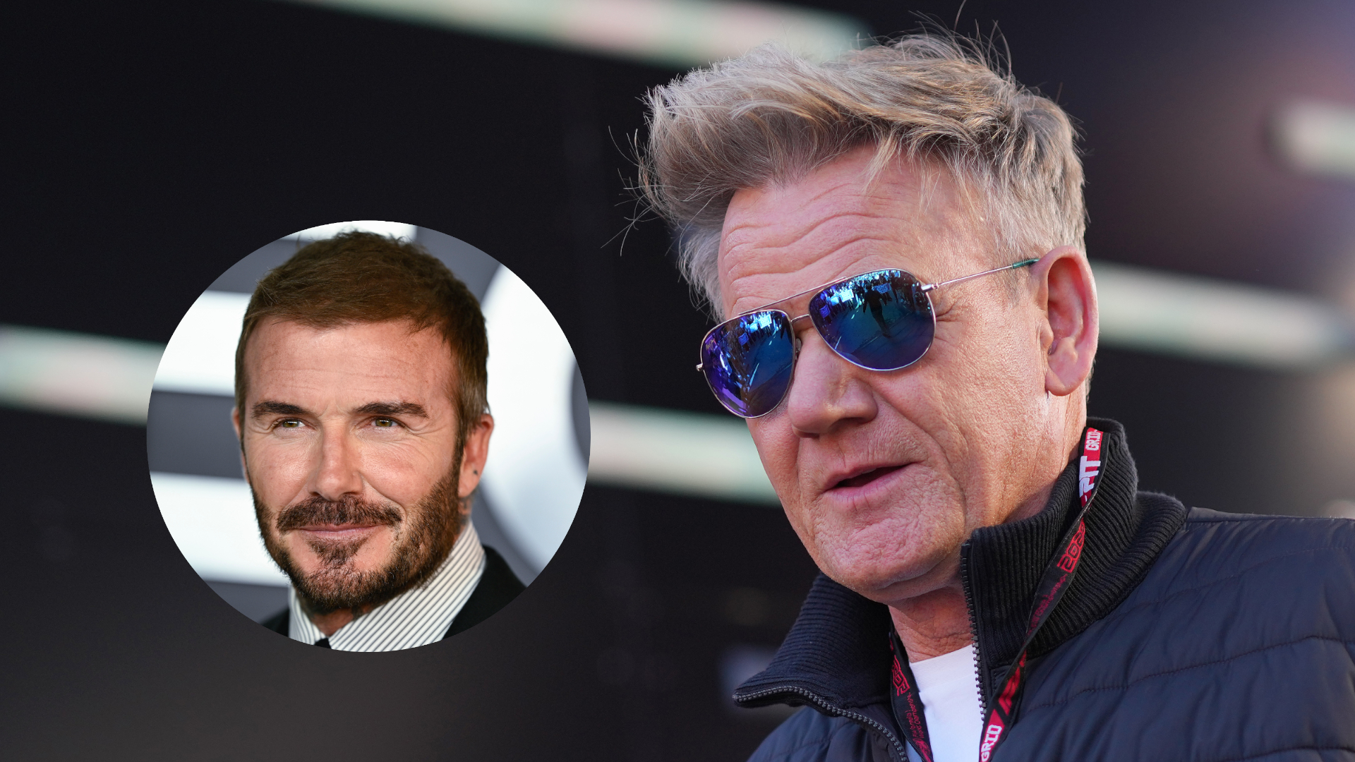 Gordon Ramsay with David Beckham Behind-the-Scenes of Event