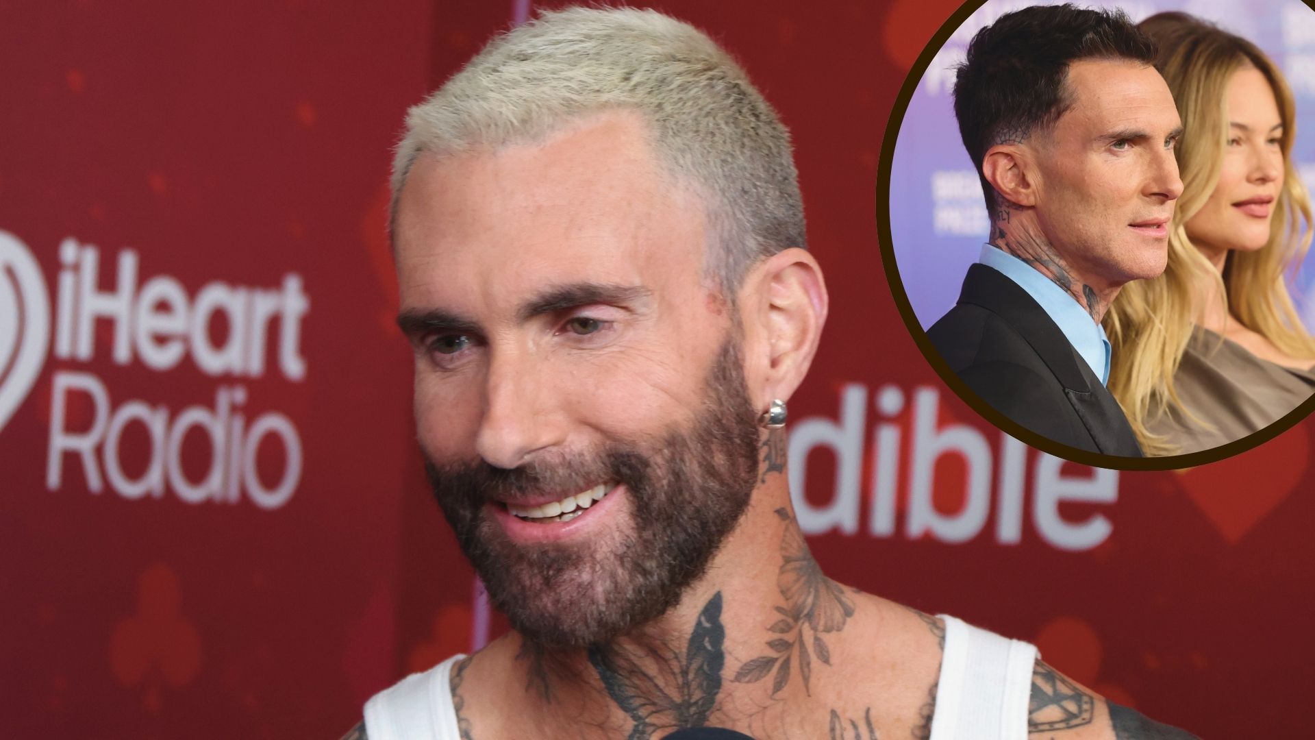 Adam Levine Debuts Shaved Face on Red Carpet with Wife Behati: PHOTOS
