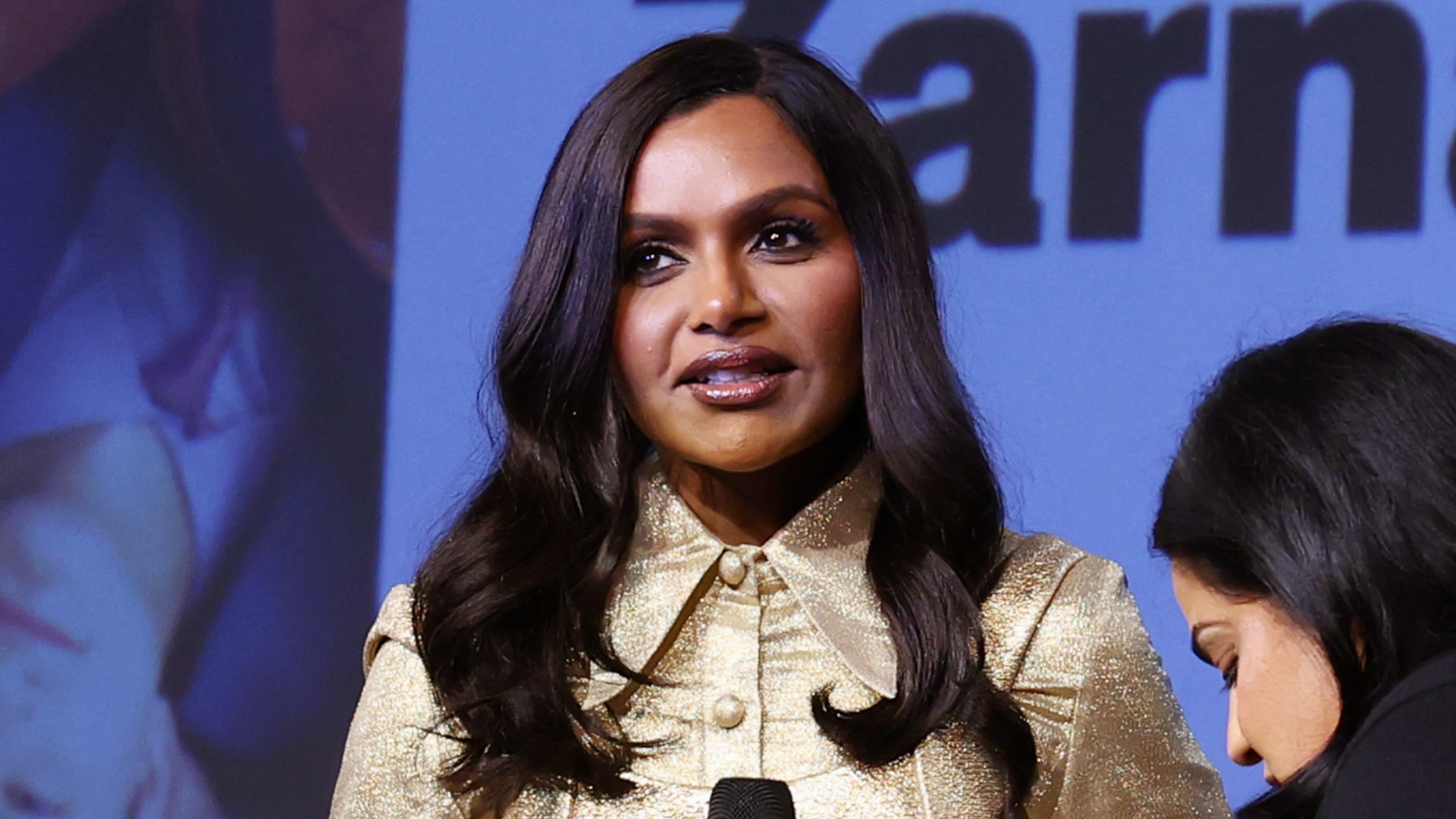 Mindy Kaling Wows With Her Incredible Appearance in a Gold Minidress