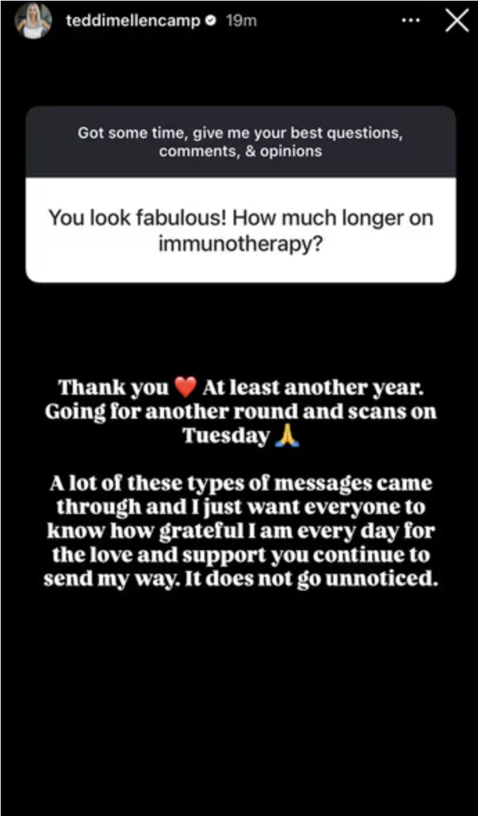 Teddi Mellencamp Gives an Update on Her Cancer Journey